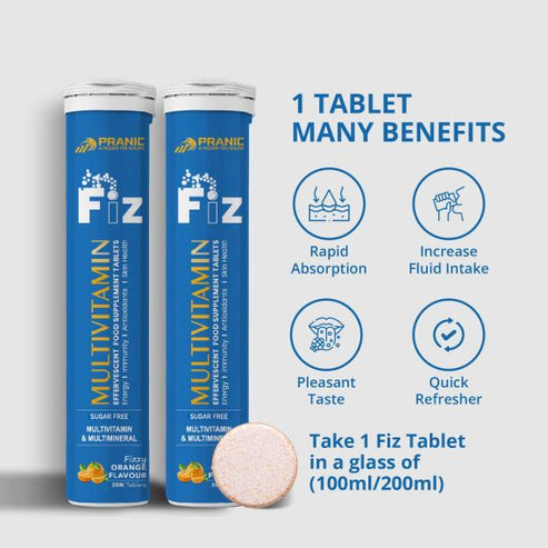 Pranic Fiz Multivitamin Effervescent Tablets | Overall Health Tablets